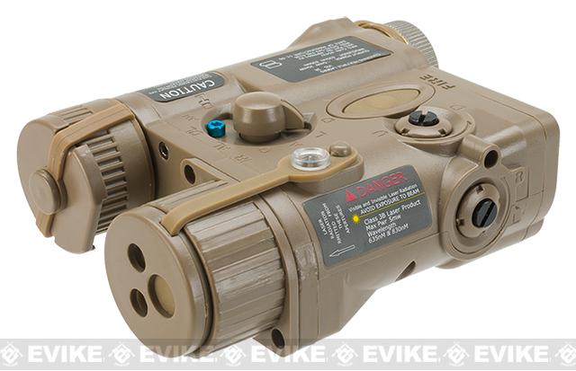 Element AN/PEQ-16A Style Airsoft LED Illuminator & Laser Combo - Tan ...